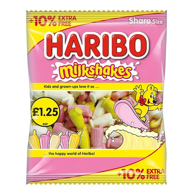 Millennium. Haribo Milkshakes PMP £1.2510% EF